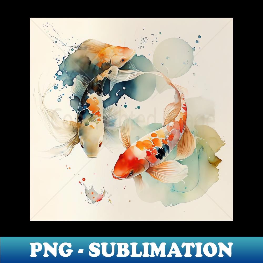 beautiful koi fish watercolor - PNG Transparent Digital Down | Inspire ...