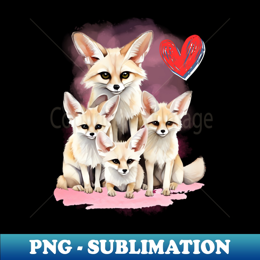 Happy Fennec Fox Family - Special Edition Sublimation PNG Fi | Inspire ...