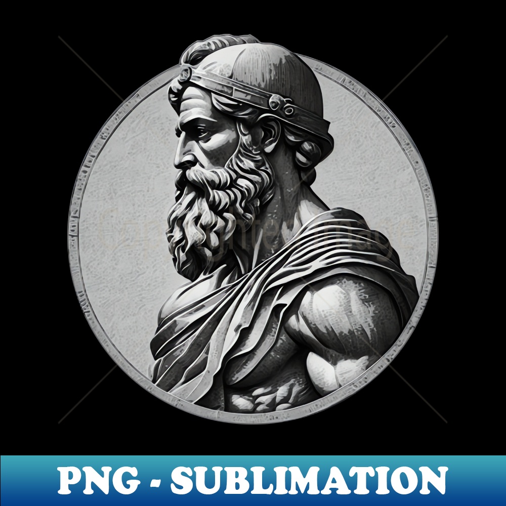 Ancient Warrior In Circular Frame - Greek Statue Style - Dec | Inspire ...