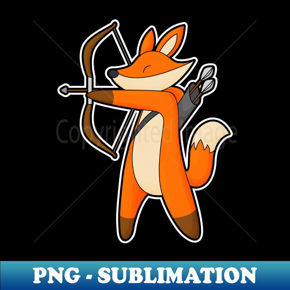 Fox as Archer with Arrow Bow - Creative Sublimation PNG Dow | Inspire ...