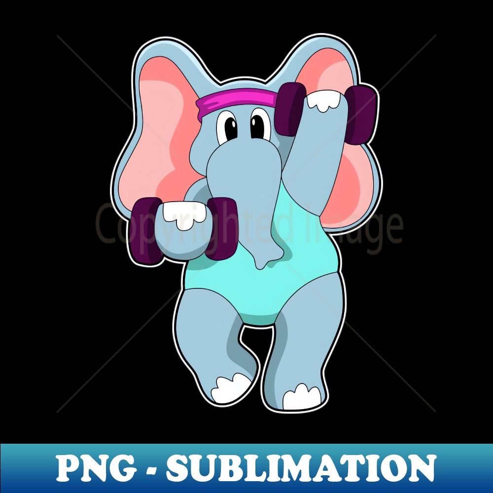 Elephant at Strength training with Dumbbells - Premium Subli | Inspire ...
