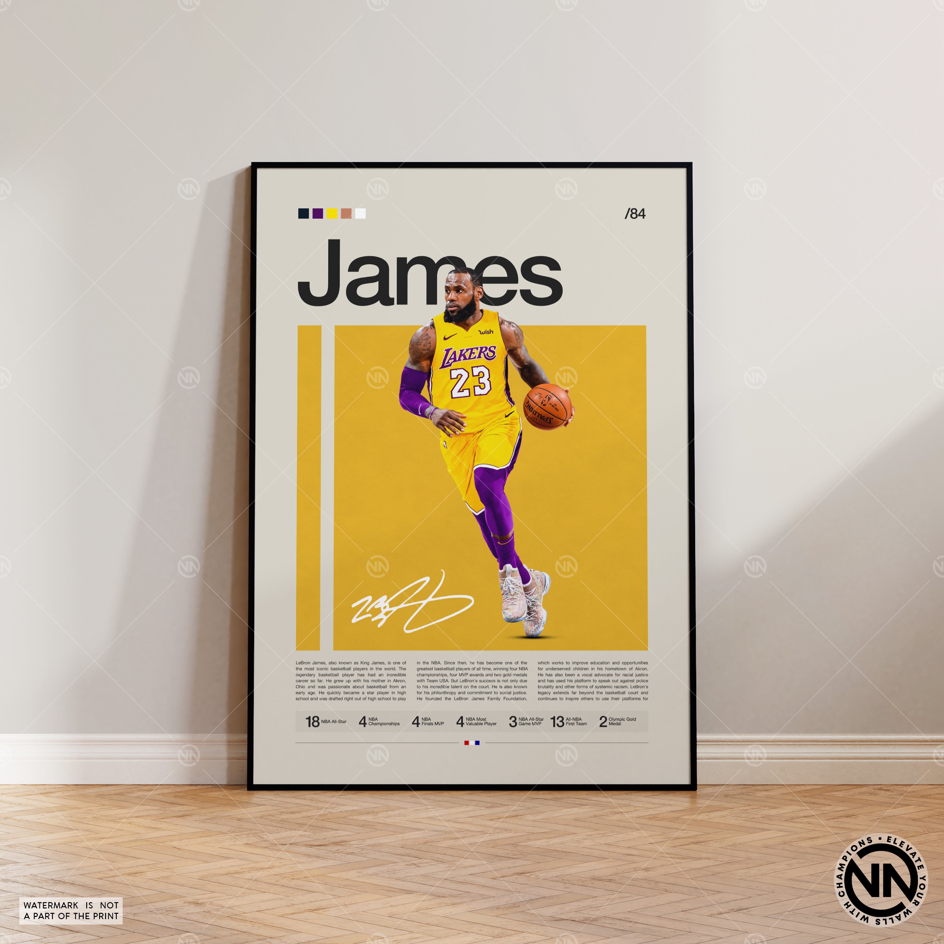 Lebron James Poster, LA Lakers Print, NBA Poster, Sports Pos - Inspire ...