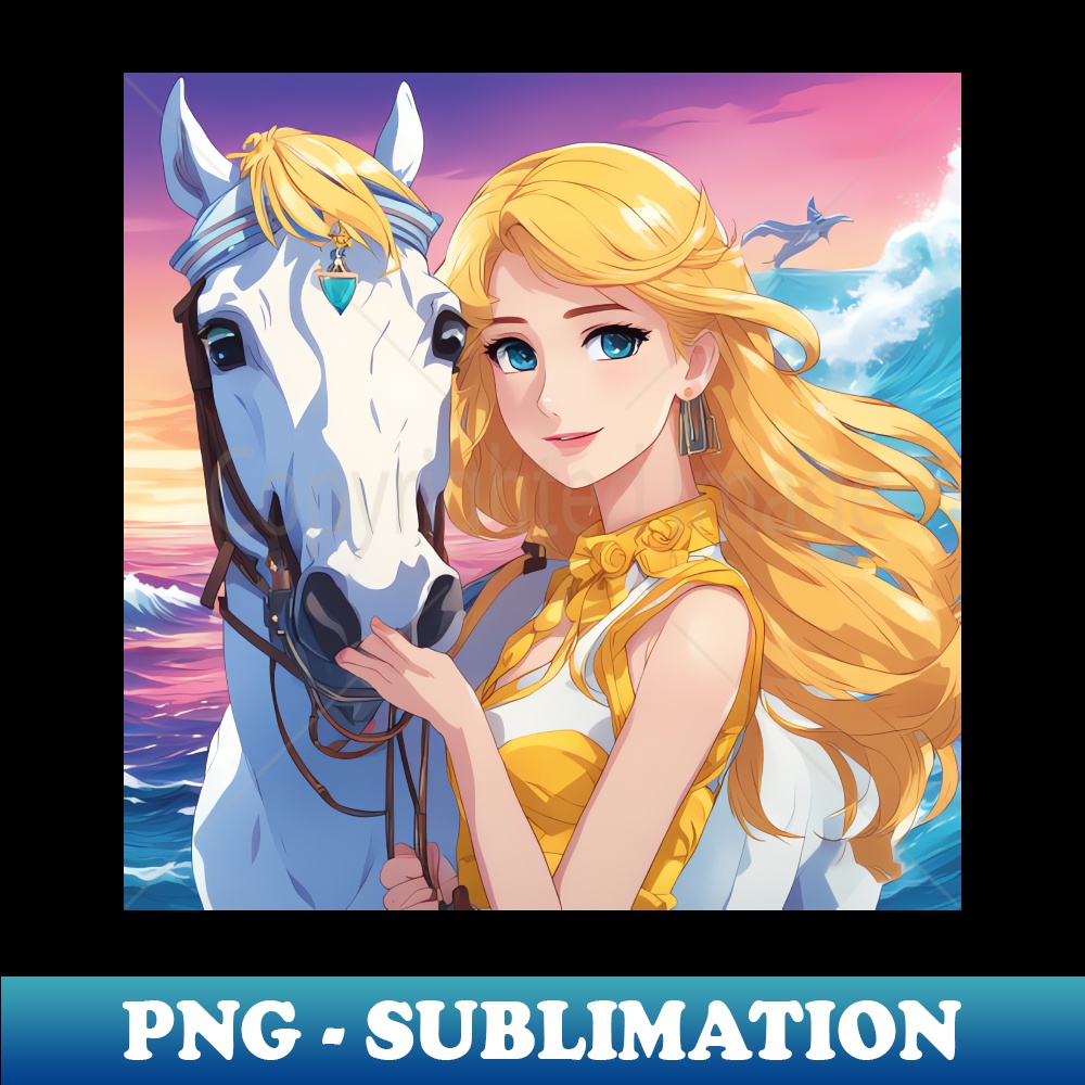 Adventure Anime Girl With Hourse - Decorative Sublimation PN | Inspire ...