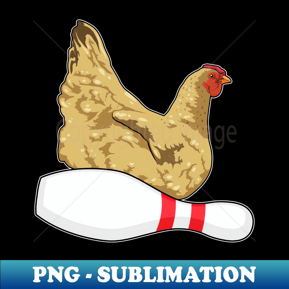 Chicken at Bowling with Bowling pin - Modern Sublimation PNG | Inspire ...