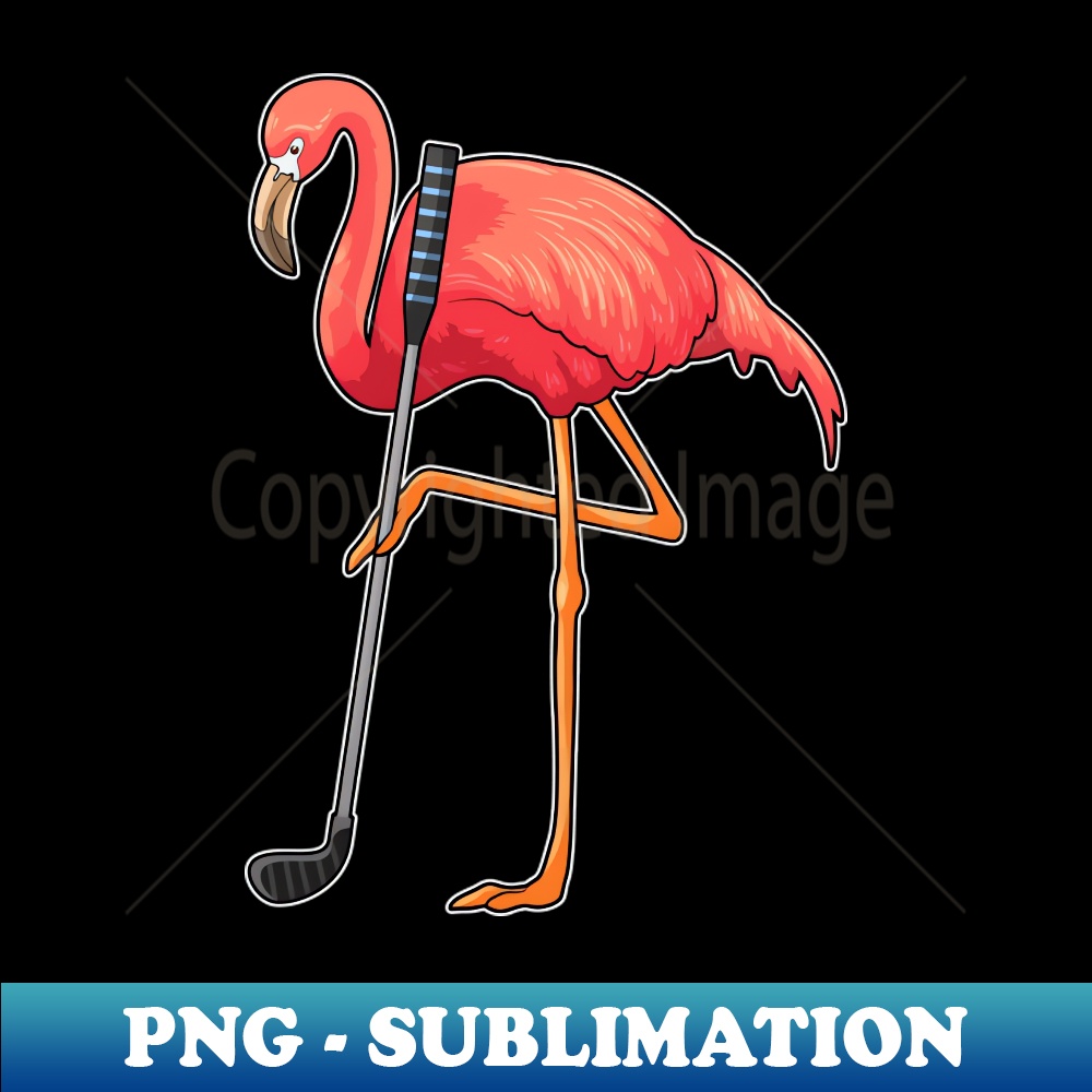 Flamingo at Golf with Golf club - Exclusive PNG Sublimation | Inspire ...