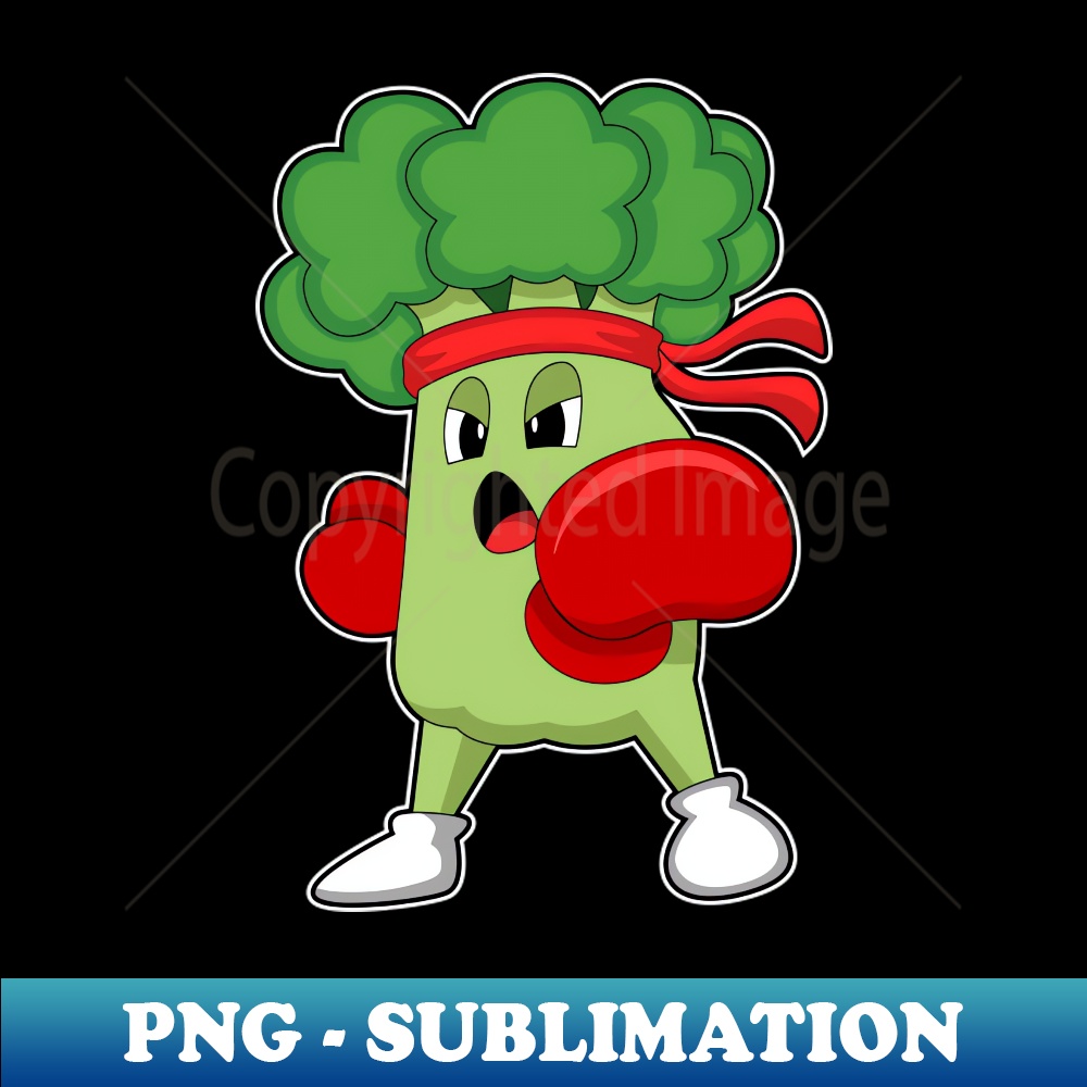 Broccoli at Boxing with Boxing gloves - Premium Sublimation | Inspire ...
