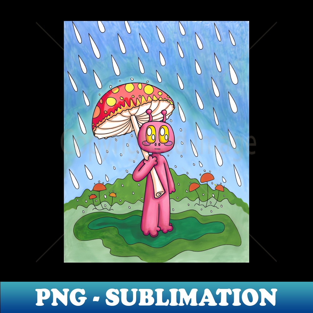 Alien Holding Mushroom Umbrella In The Rain 1 - Artistic Sub | Inspire ...