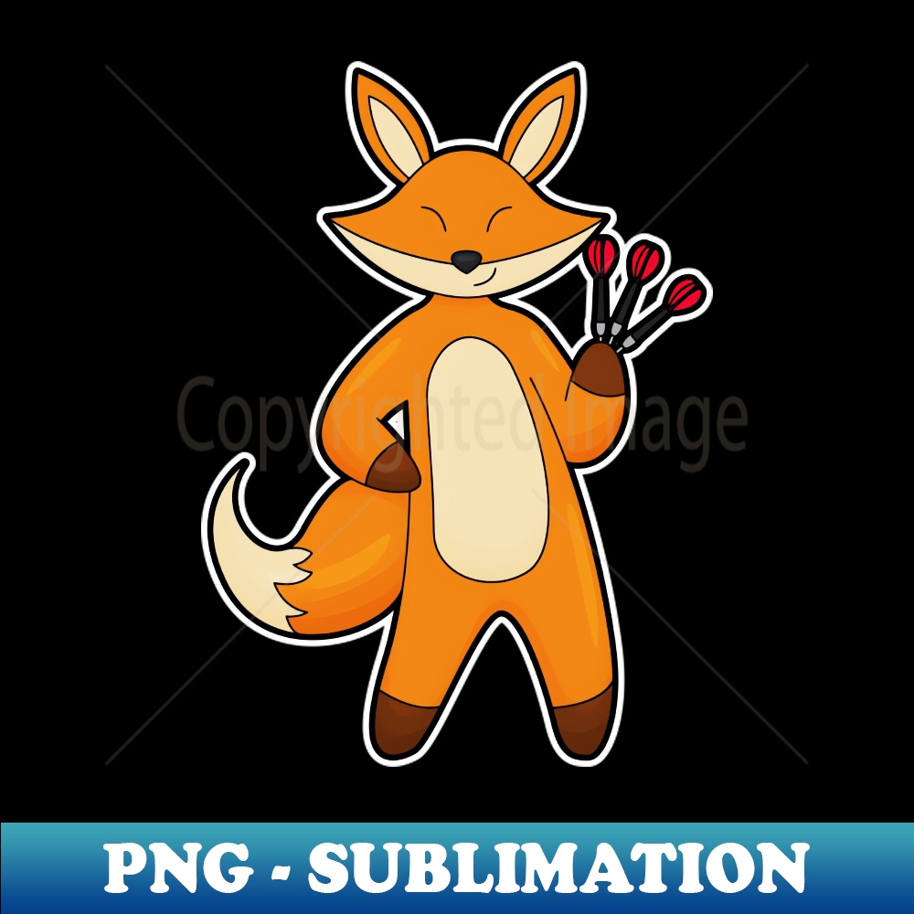 Fox as Dart player with Darts - Aesthetic Sublimation Digita - Inspire ...