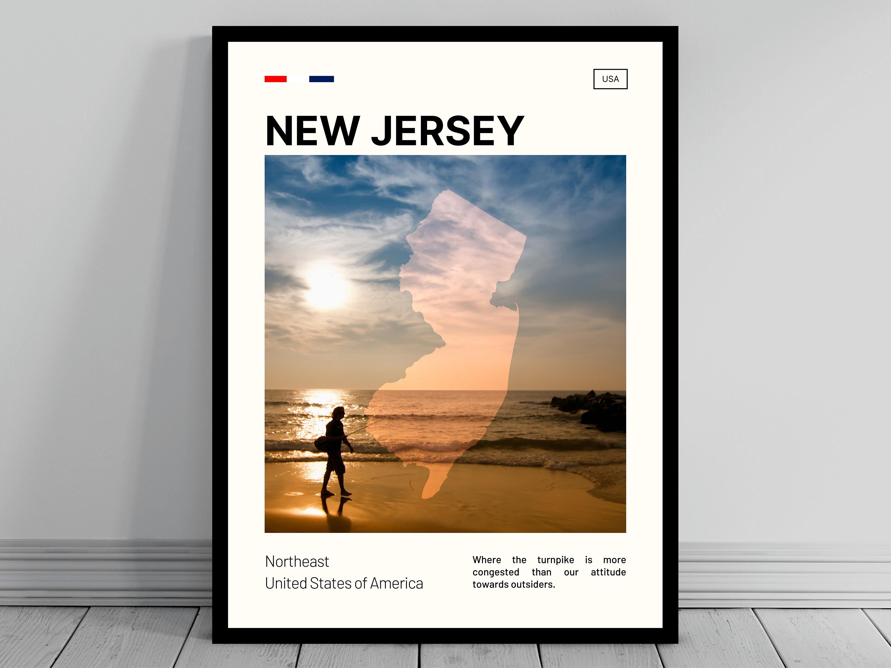Cute New Jersey Modern Print New Jersey Poster Minimalist | Inspire Uplift