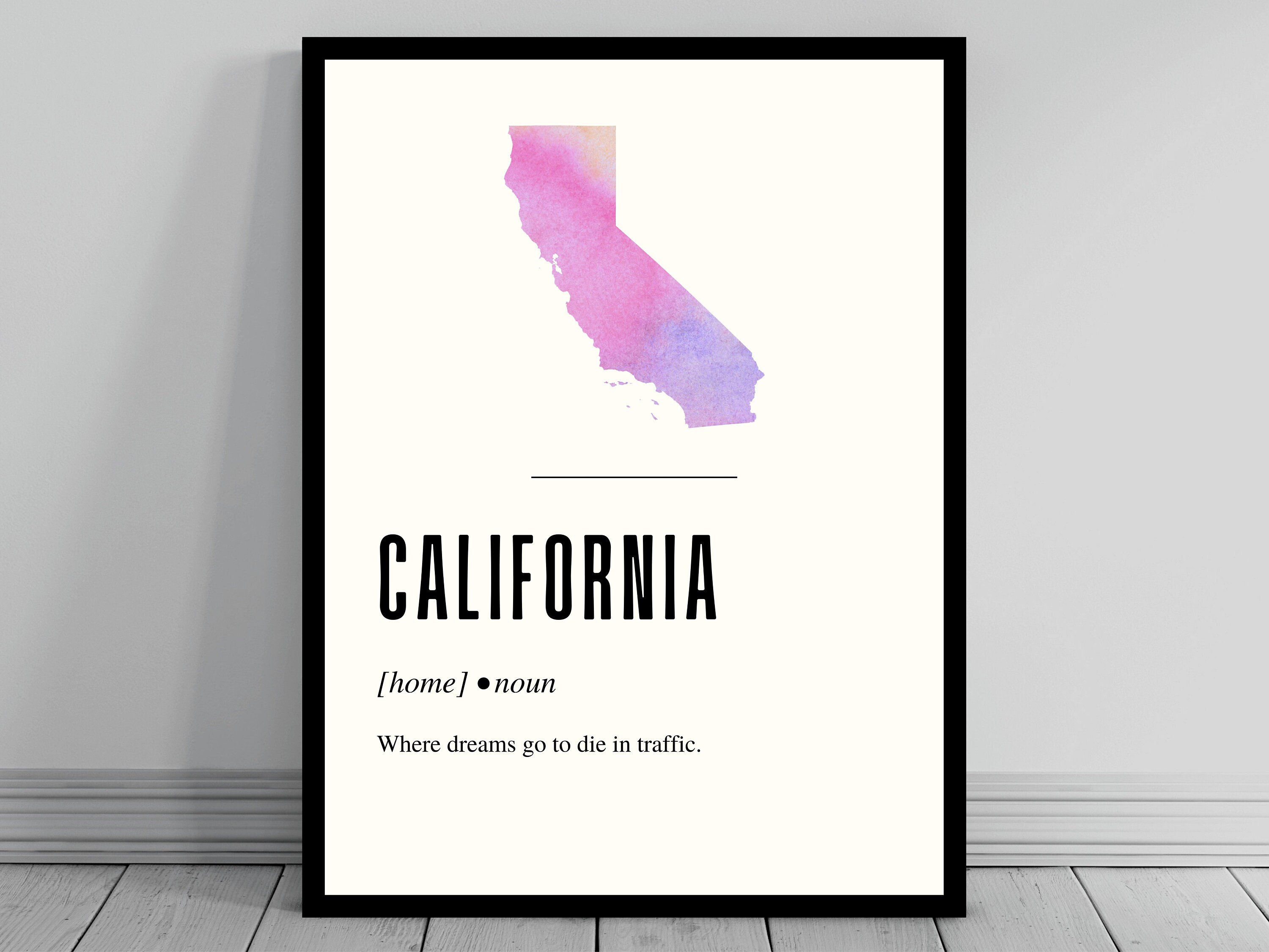 Funny California Definition Print California Poster Minima | Inspire Uplift