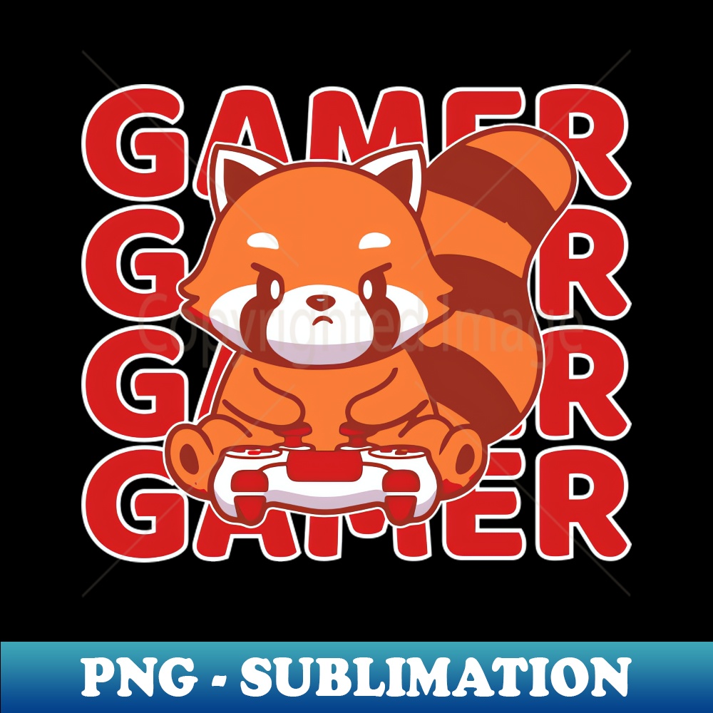 Cute Red Panda Gaming - PNG Sublimation Digital Download - R - Inspire ...