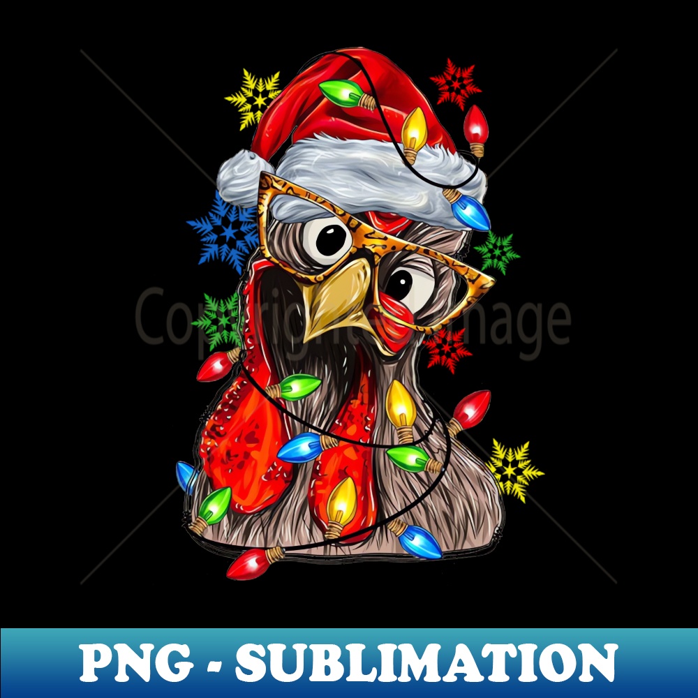 Chicken Christmas Lights Santa Hat - Stylish Sublimation Dig | Inspire ...