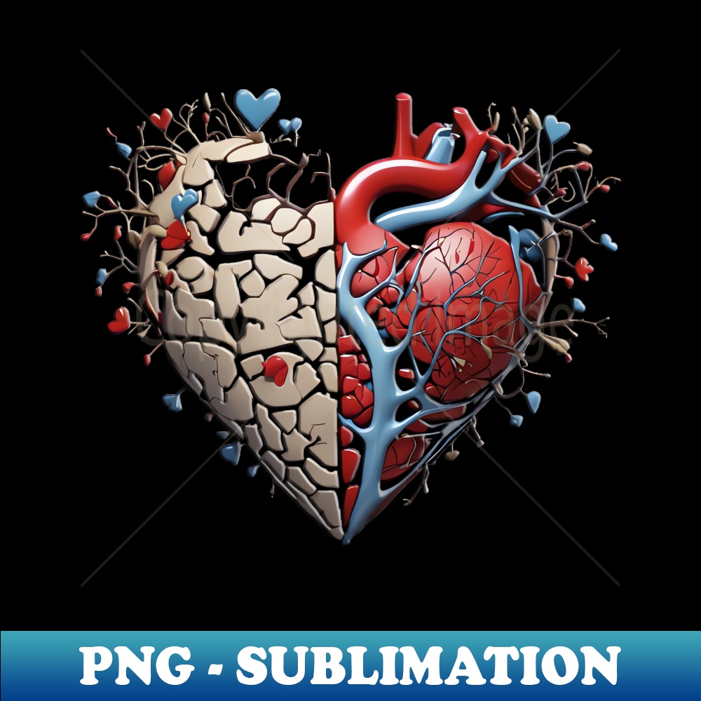 A Split Heart - PNG Transparent Sublimation Design - Fashion - Inspire ...