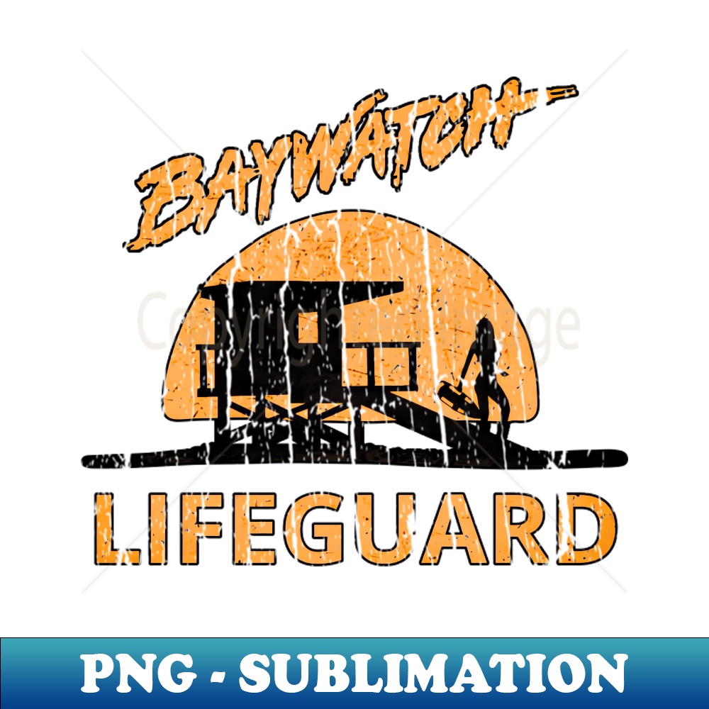Baywatch Lifeguard Sunset 1989 Vintage - High-Resolution PNG | Inspire ...