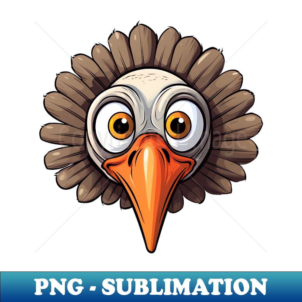 Cartoon Turkey Face Funny Thanksgiving Day - Decorative Subl - Inspire ...