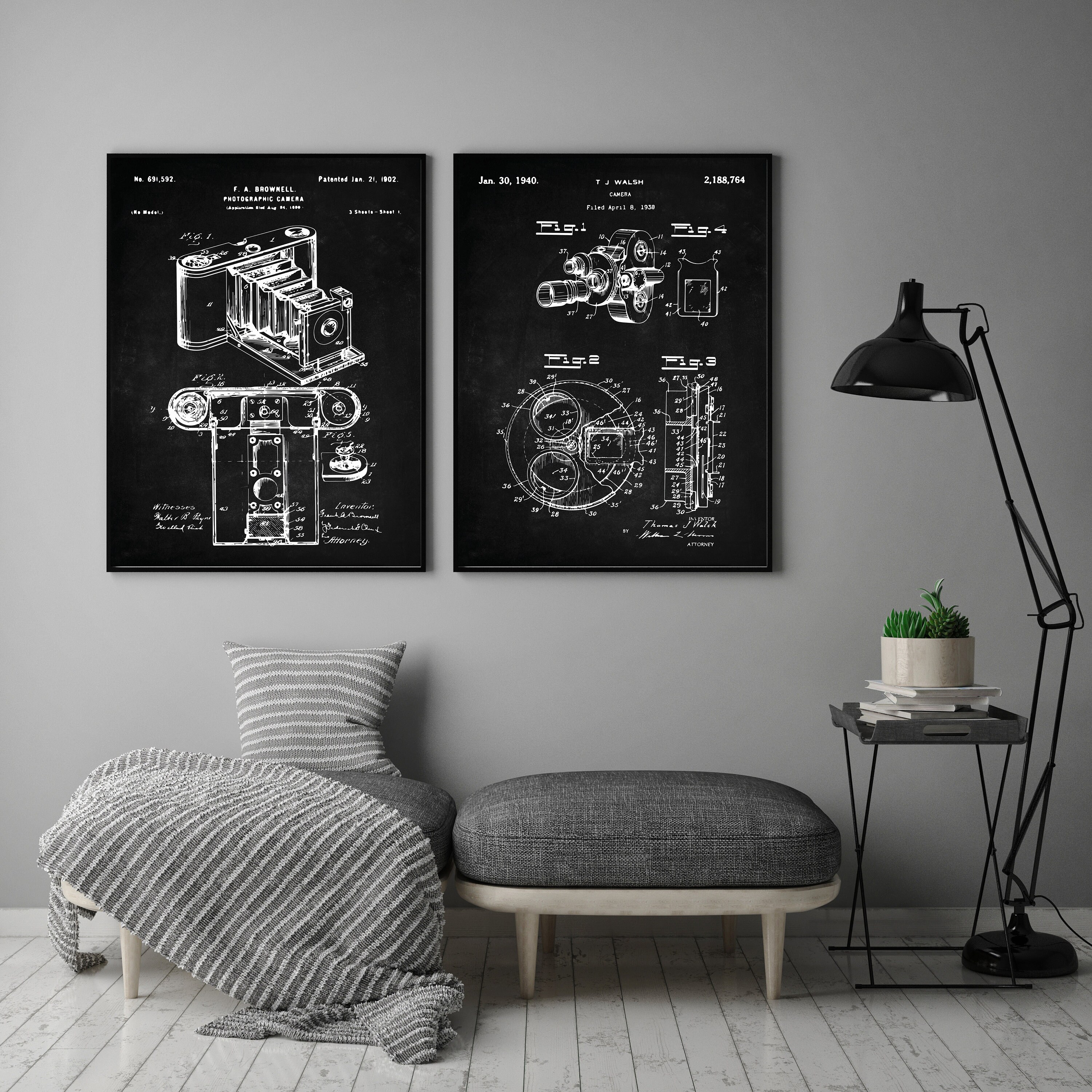 Photography Patent Posters SET of 2, Photography Decor, Came - Inspire ...