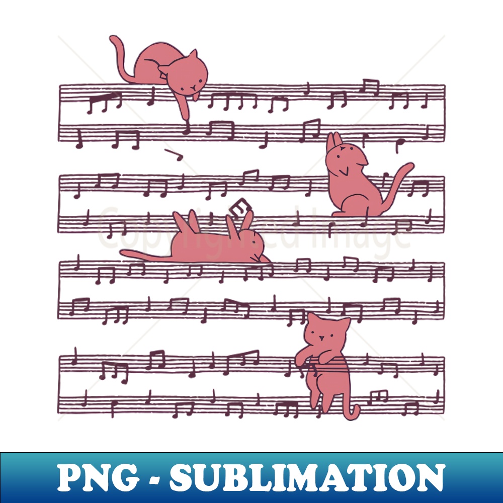 Cute Cat Kitty Playing Music Note Clef Musician - Unique Sub | Inspire ...