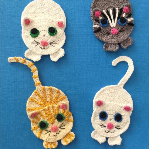 Cat applique Crochet pattern, digital file PDF, digital patt | Inspire ...