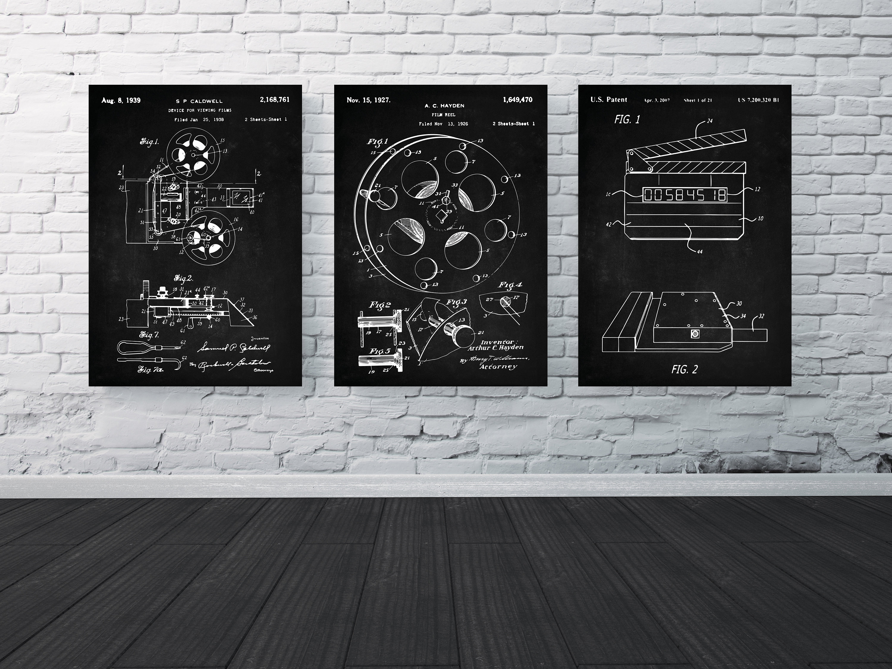 Movie Patent SET of 3, Movie Poster, Film Camera, Film Reel, | Inspire ...