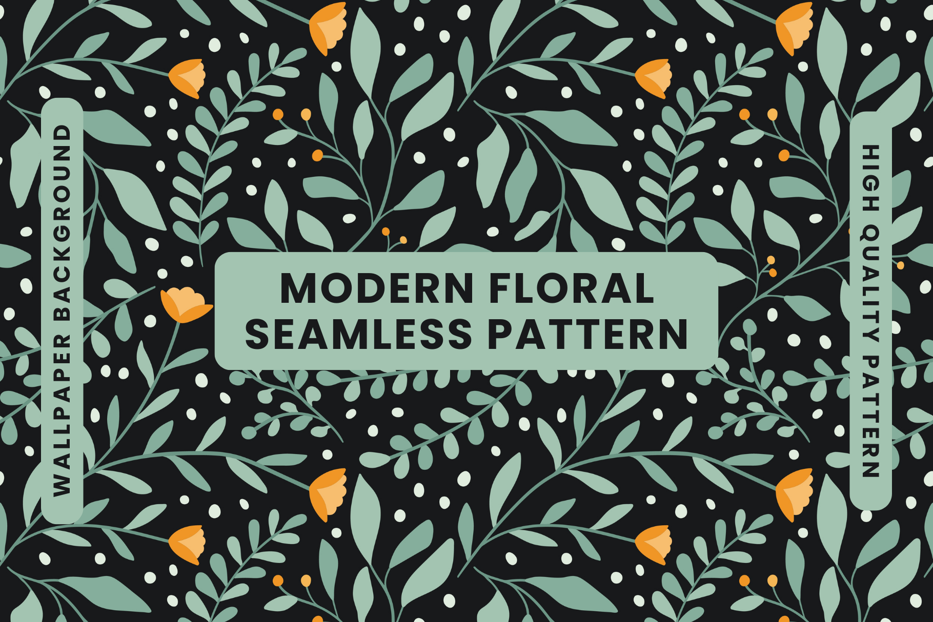 Modern Floral Seamless Pattern PNG JPG SVG, Digital Download - Inspire ...