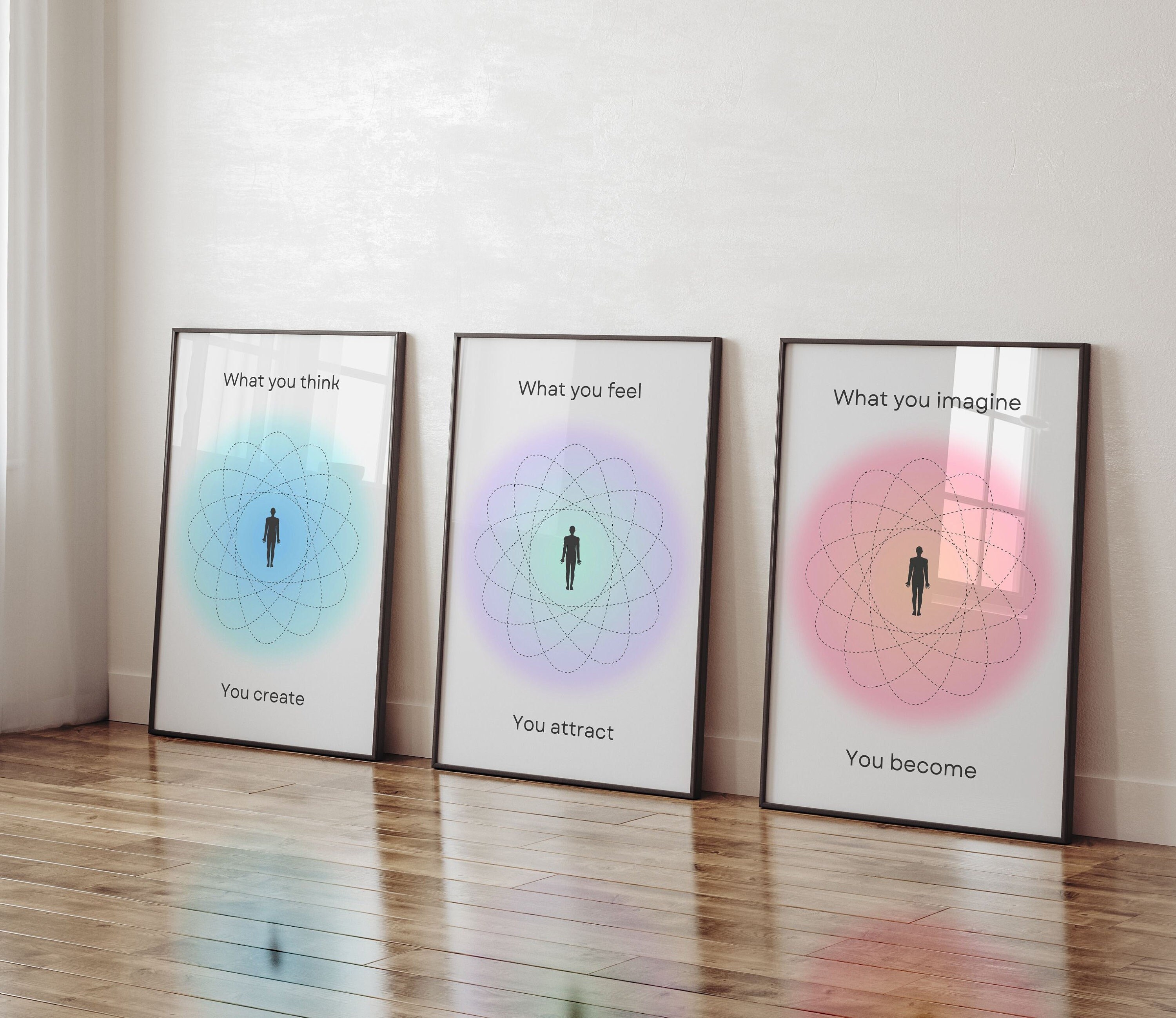 Aura Poster 3 Piece Wall Art, Aura Energy Spiritual Gradient | Inspire ...