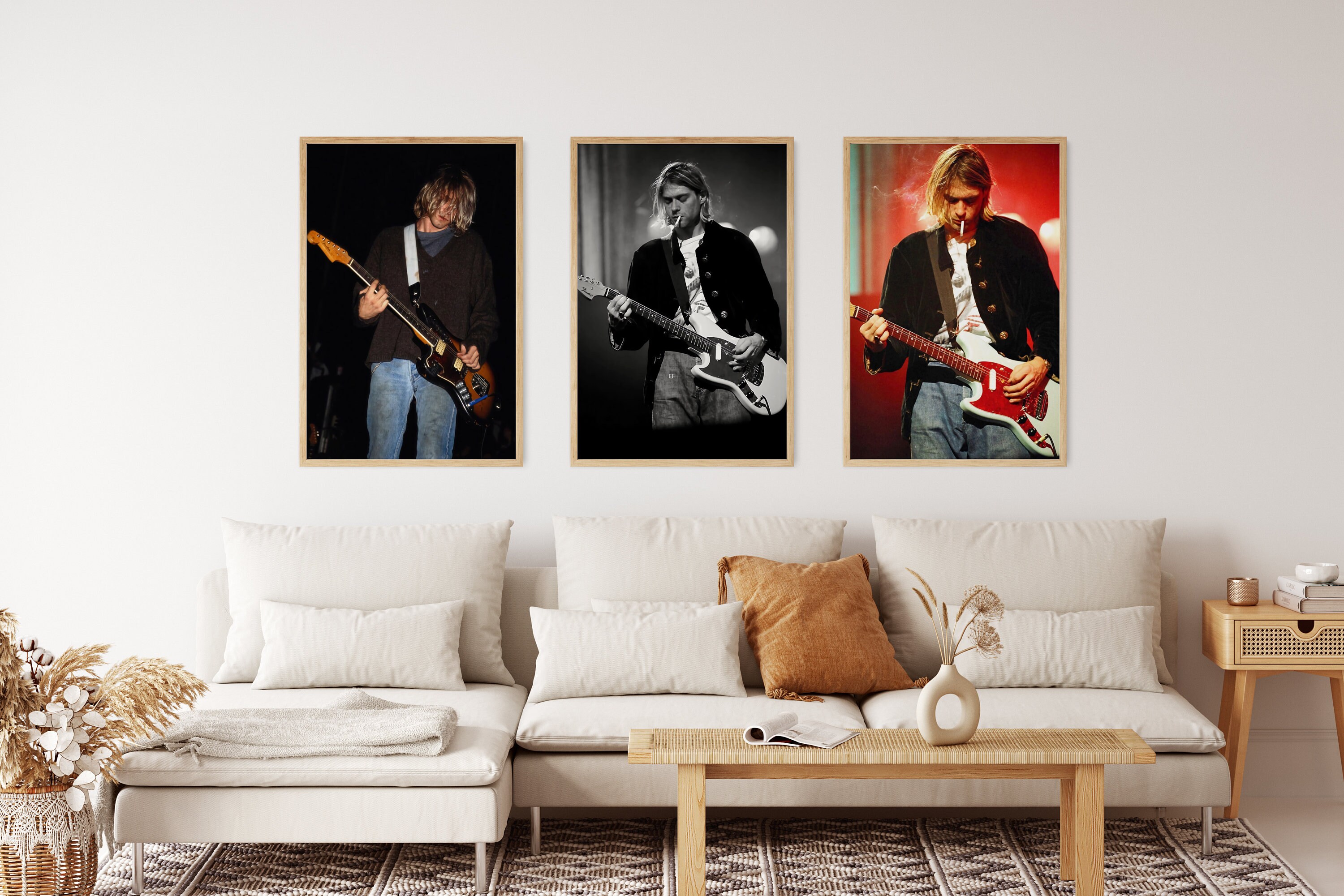 Kurt Cobain Poster, Kurt Cobain Set of 3 Posters, Music Post | Inspire ...