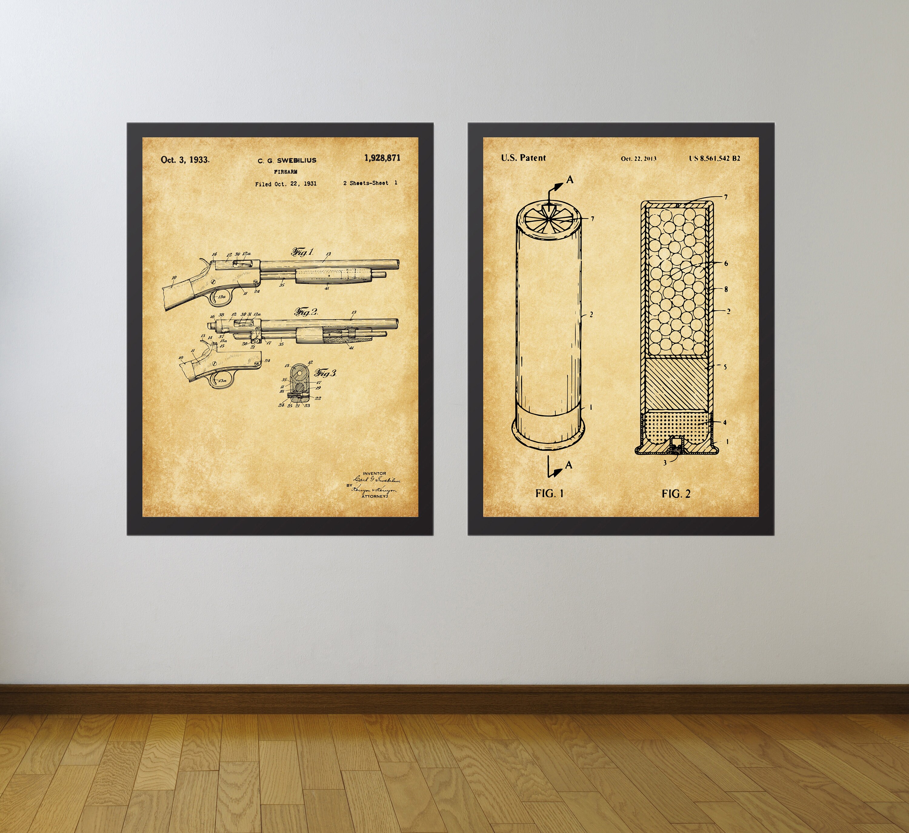 Shutgun Patent Set of 2, Shutgun Patent, Shutgun Shell Poste - Inspire ...
