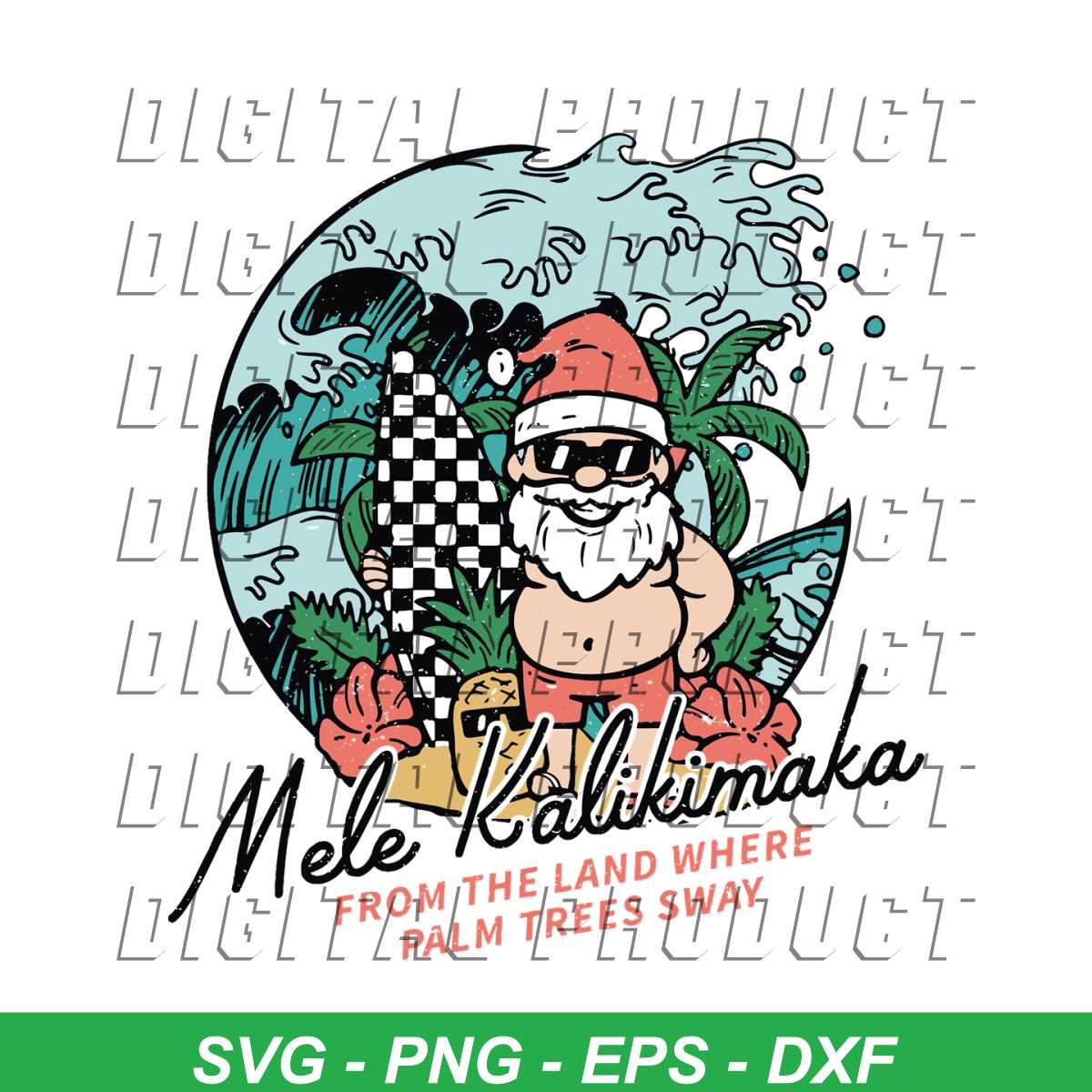 Mele Kalikimaka From The Island Where Palm Trees Sway SVG | Inspire Uplift