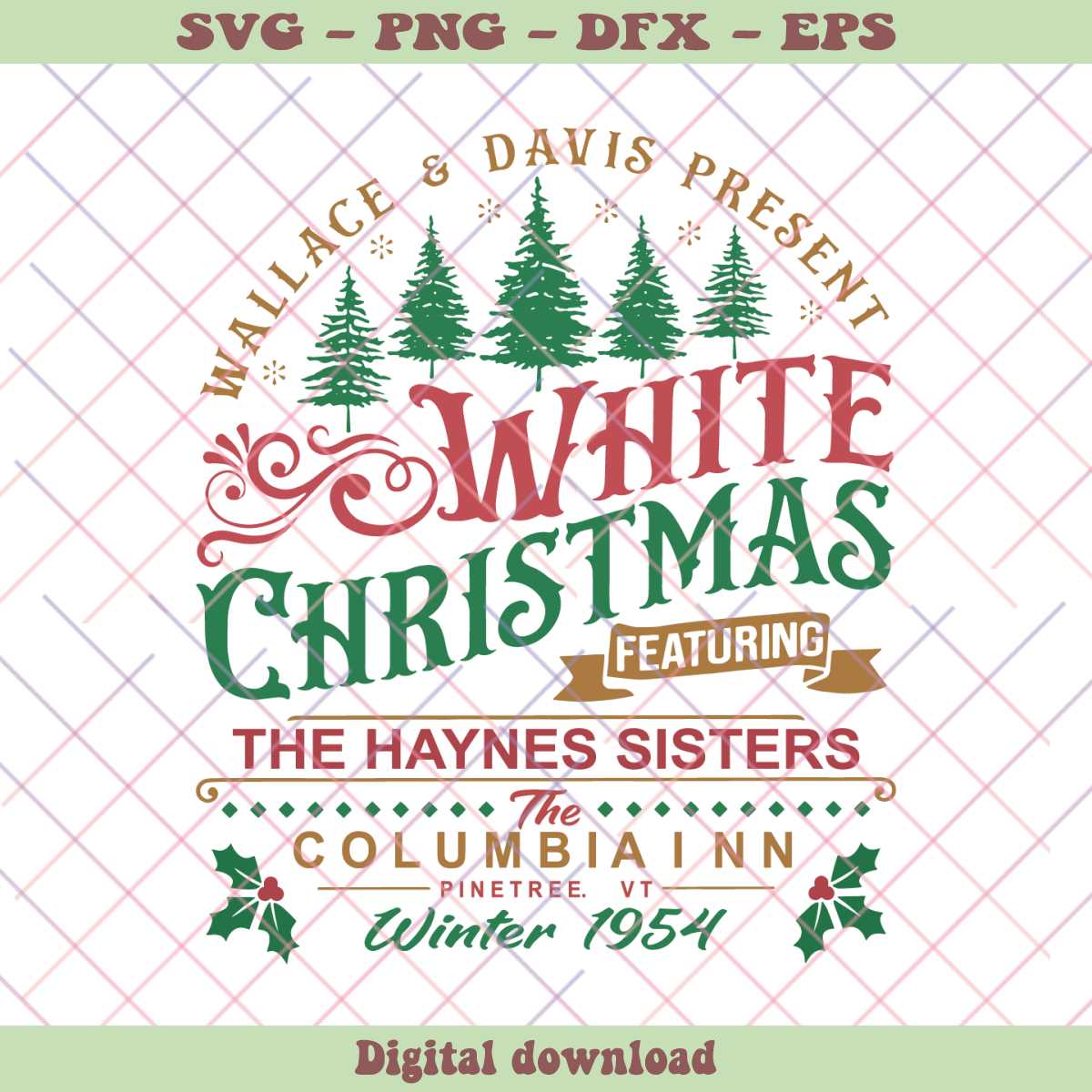 White Christmas Movie Wallace and Davis Haynes Sisters SVG | Inspire Uplift