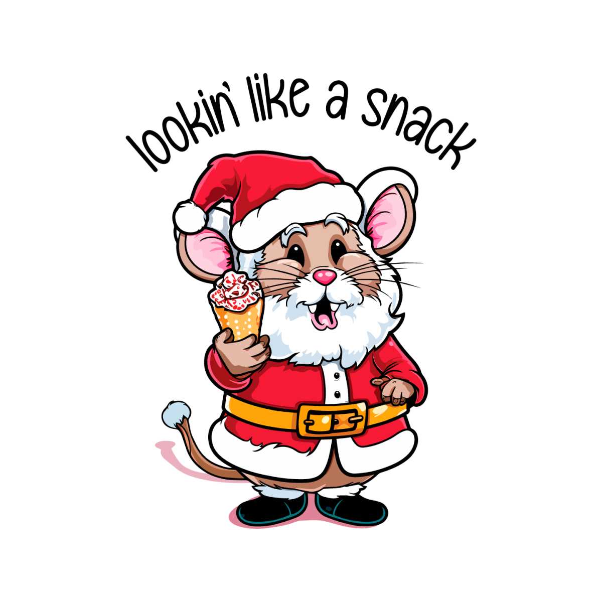 Lookin Like A Snack Santa Mouse Christmas SVG File | Inspire Uplift
