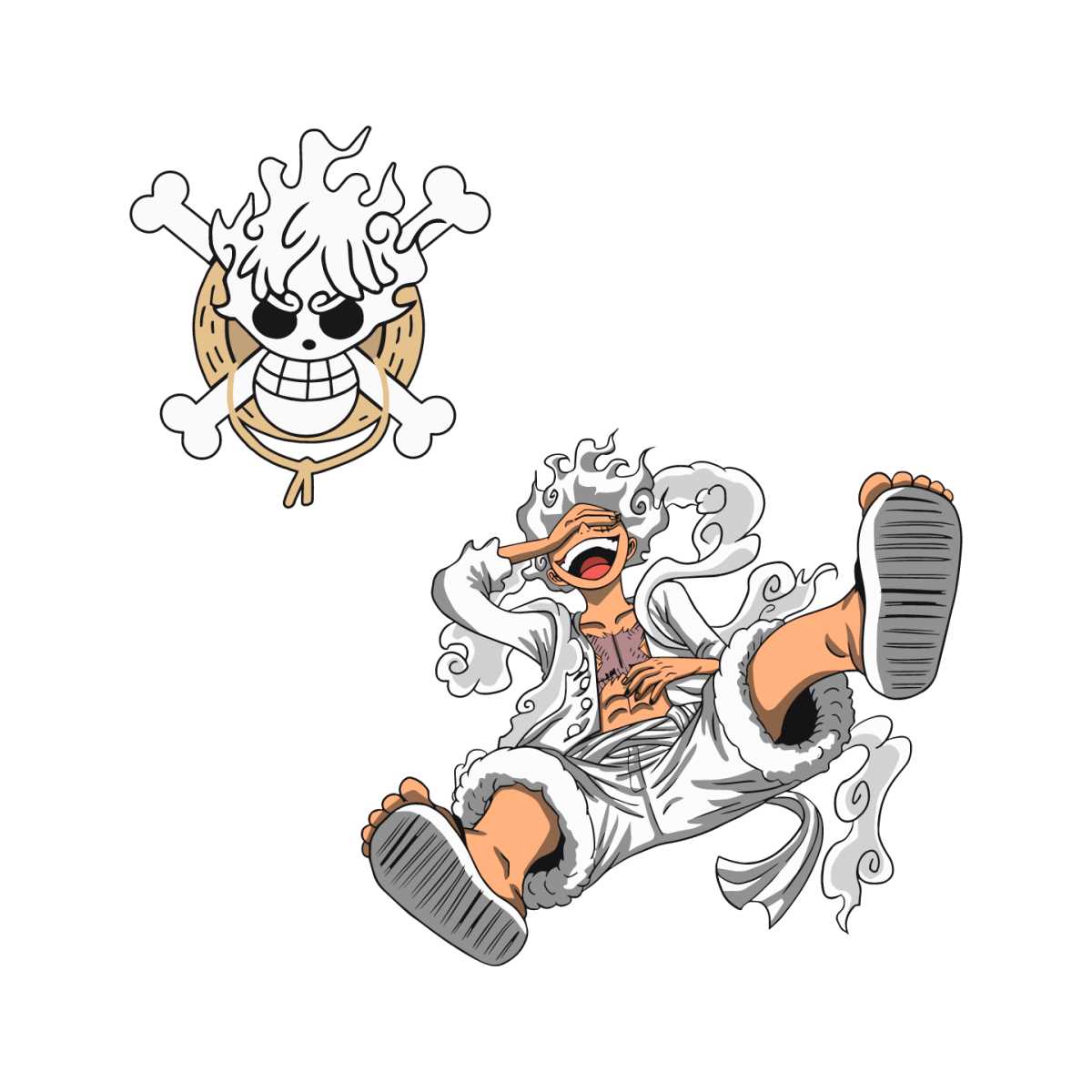 One Piece Gear 5 Monkey D Luffy Anime SVG Cricut Files | Inspire Uplift