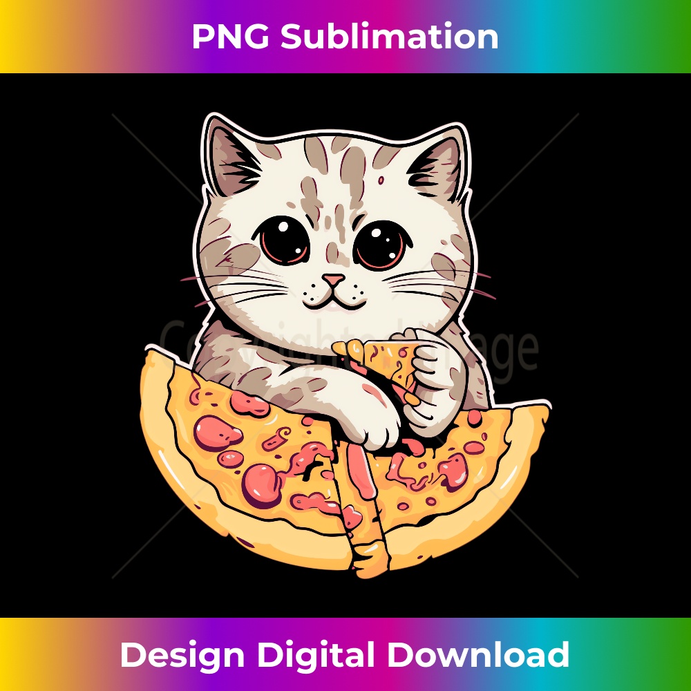 Cute Cat Eating Pizza Funny Pizza Party Italian Food Long Sl | Inspire ...