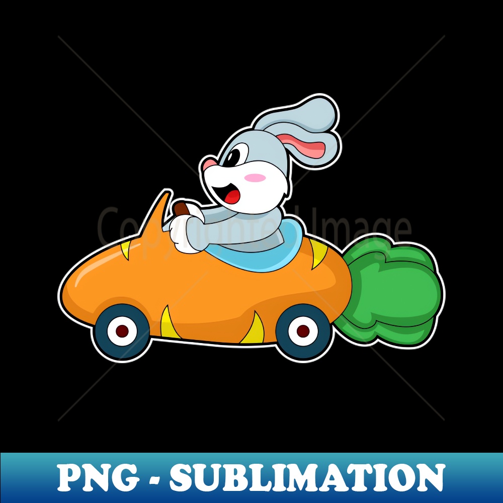 Rabbit Carrot Car - PNG Transparent Sublimation Design - Cre - Inspire ...