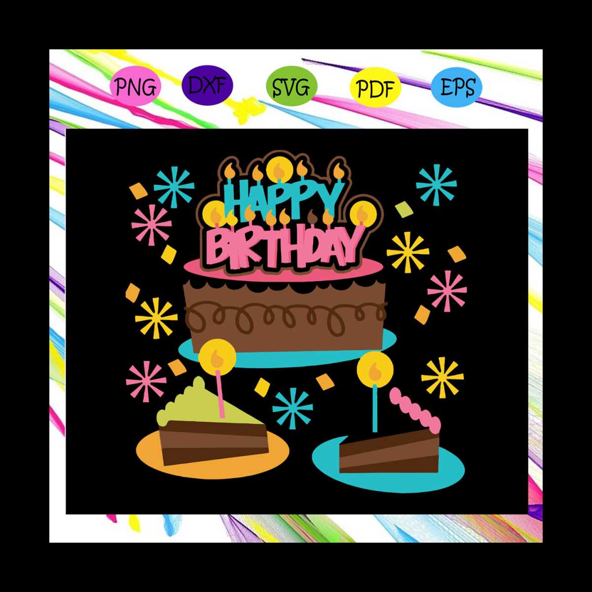Happy birthday svg, birthday cake svg, candles svg, birthday | Inspire ...