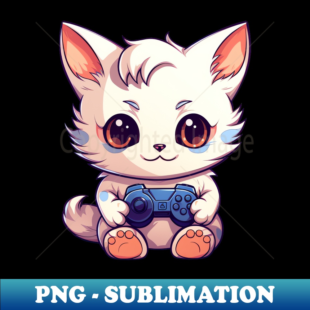 Cute Gamer Kitty - PNG Transparent Digital Download File for | Inspire ...