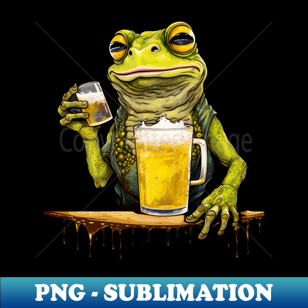 Funny Beer frog design - PNG Transparent Digital Download Fi - Inspire ...