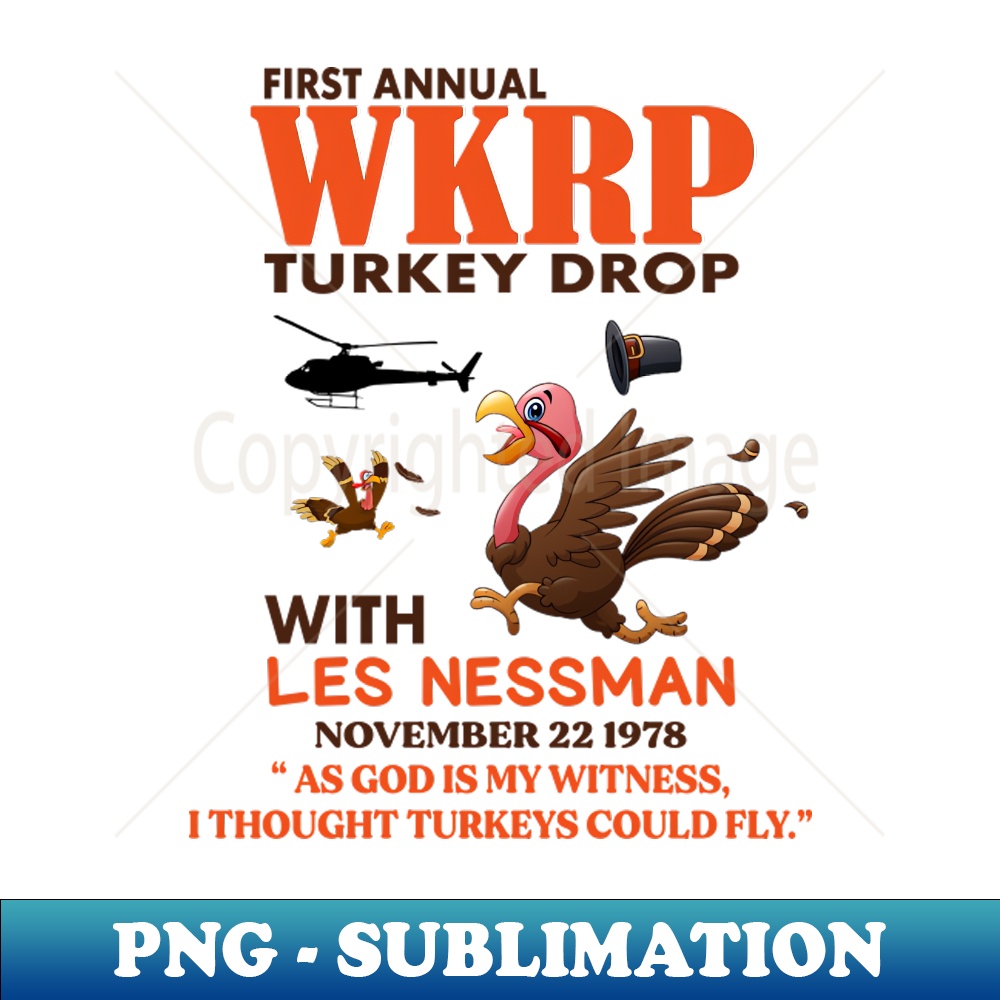 Wkrp Turkey Drop - PNG Transparent Sublimation Design - Bold | Inspire ...