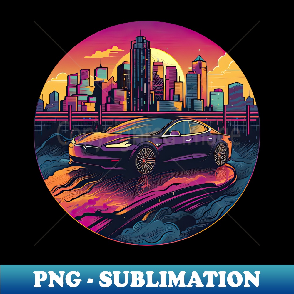 Tesla Model S inspired car in front of a vibrant and colorfu | Inspire ...