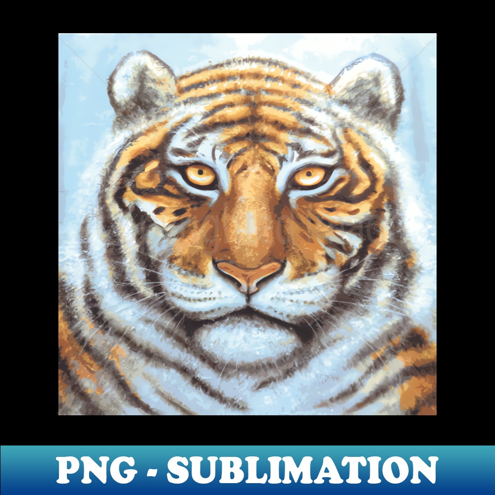Snow Tiger Posterized - PNG Transparent Sublimation Design - - Inspire ...