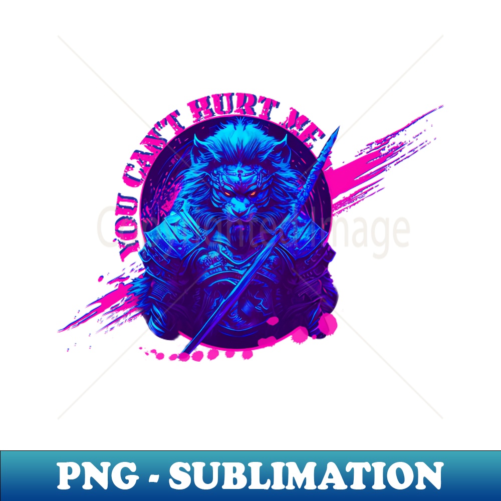 Synthwave Samurai Lion - You cant Hurt Me - Digital Sublimat | Inspire ...