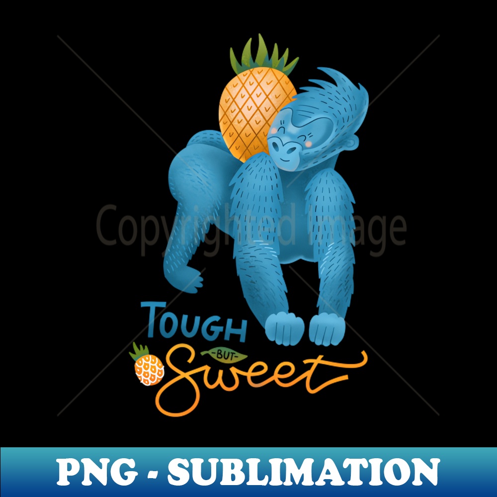 Cartoon gorilla with pineapple fruit - Sublimation-Ready PNG | Inspire Uplift