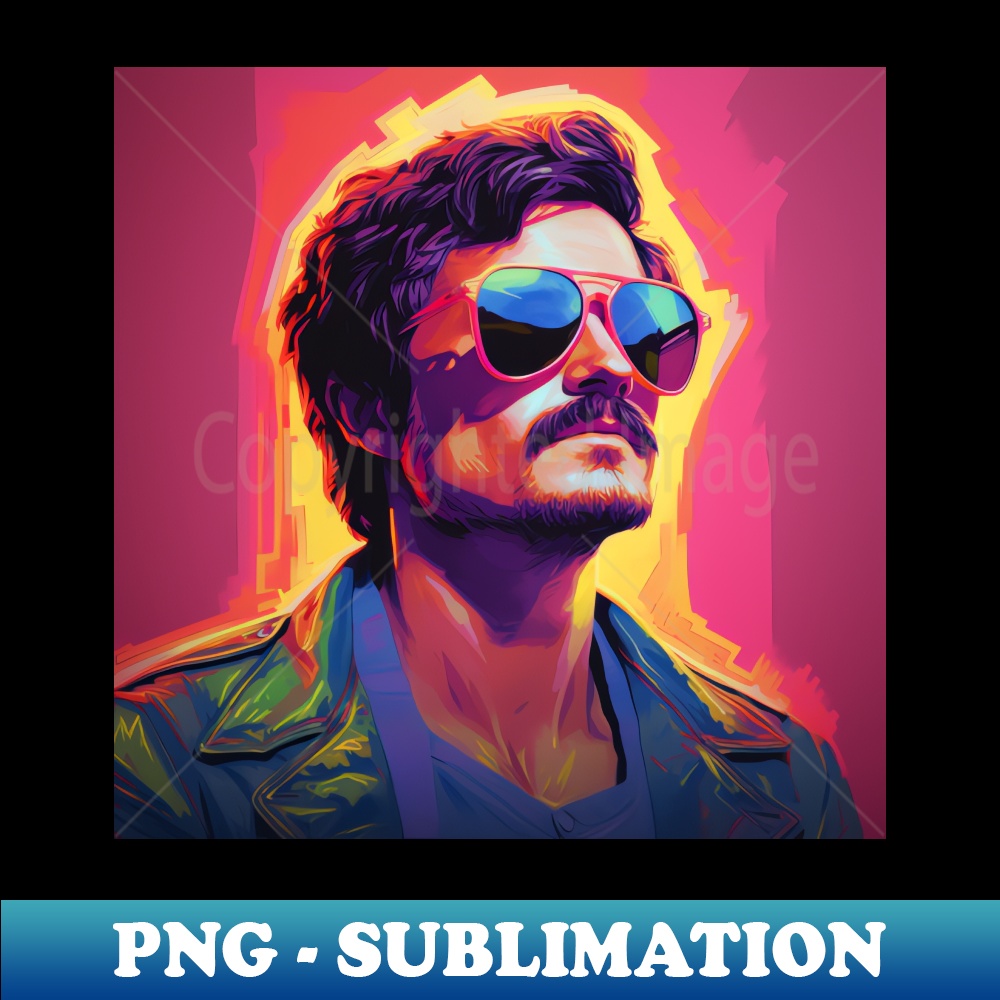 Neon Pedro Pascal with sunglasses - High-Resolution PNG Subl | Inspire ...