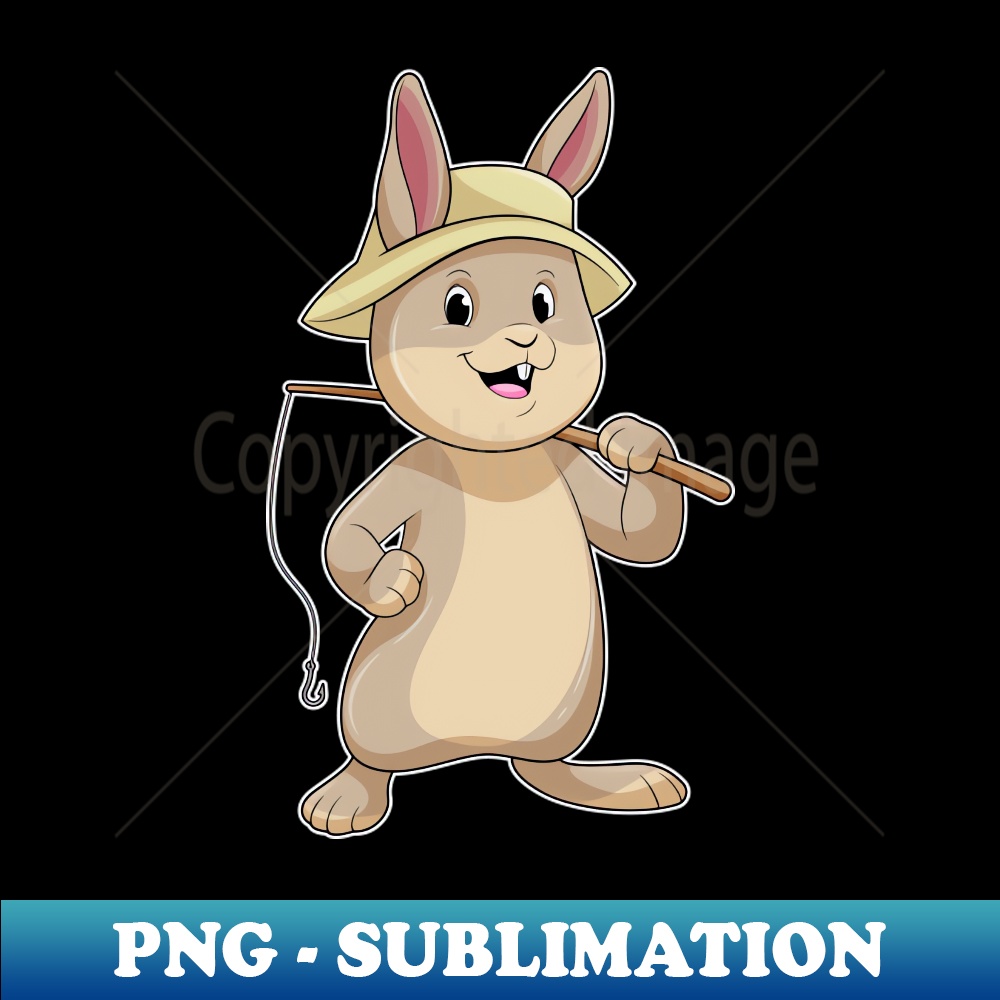 Rabbit as Fisher with Fishing rod - Professional Sublimation | Inspire ...