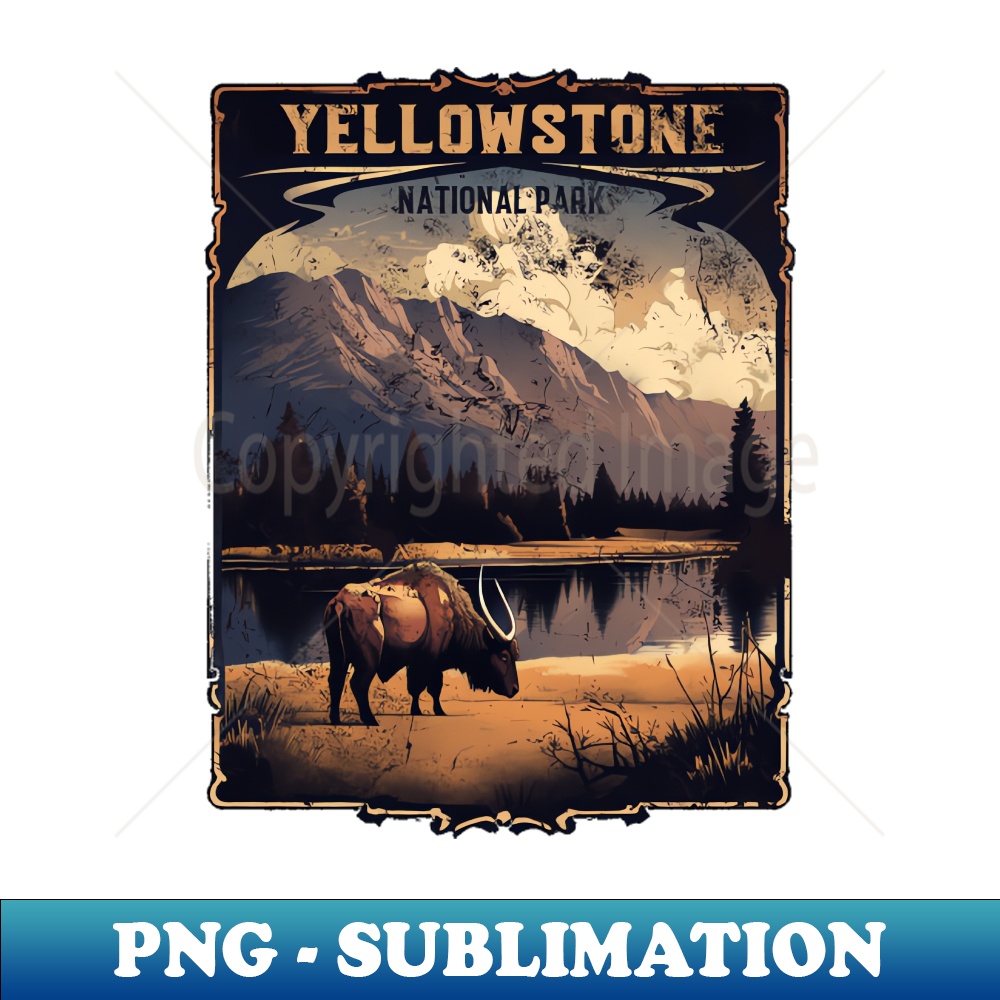 Yellowstone National Park Bisons - Modern Sublimation PNG Fi | Inspire ...