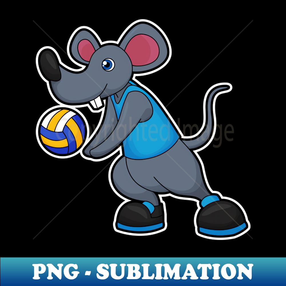 Mouse as Volleyball player with Volleyball - PNG Transparent | Inspire ...