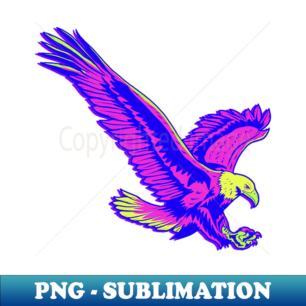 Neon Eagle Diving - PNG Transparent Sublimation Design - Per - Inspire ...