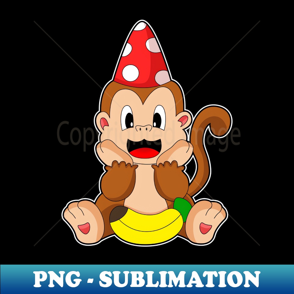 Monkey Party Party hat - PNG Transparent Sublimation Design - Inspire ...