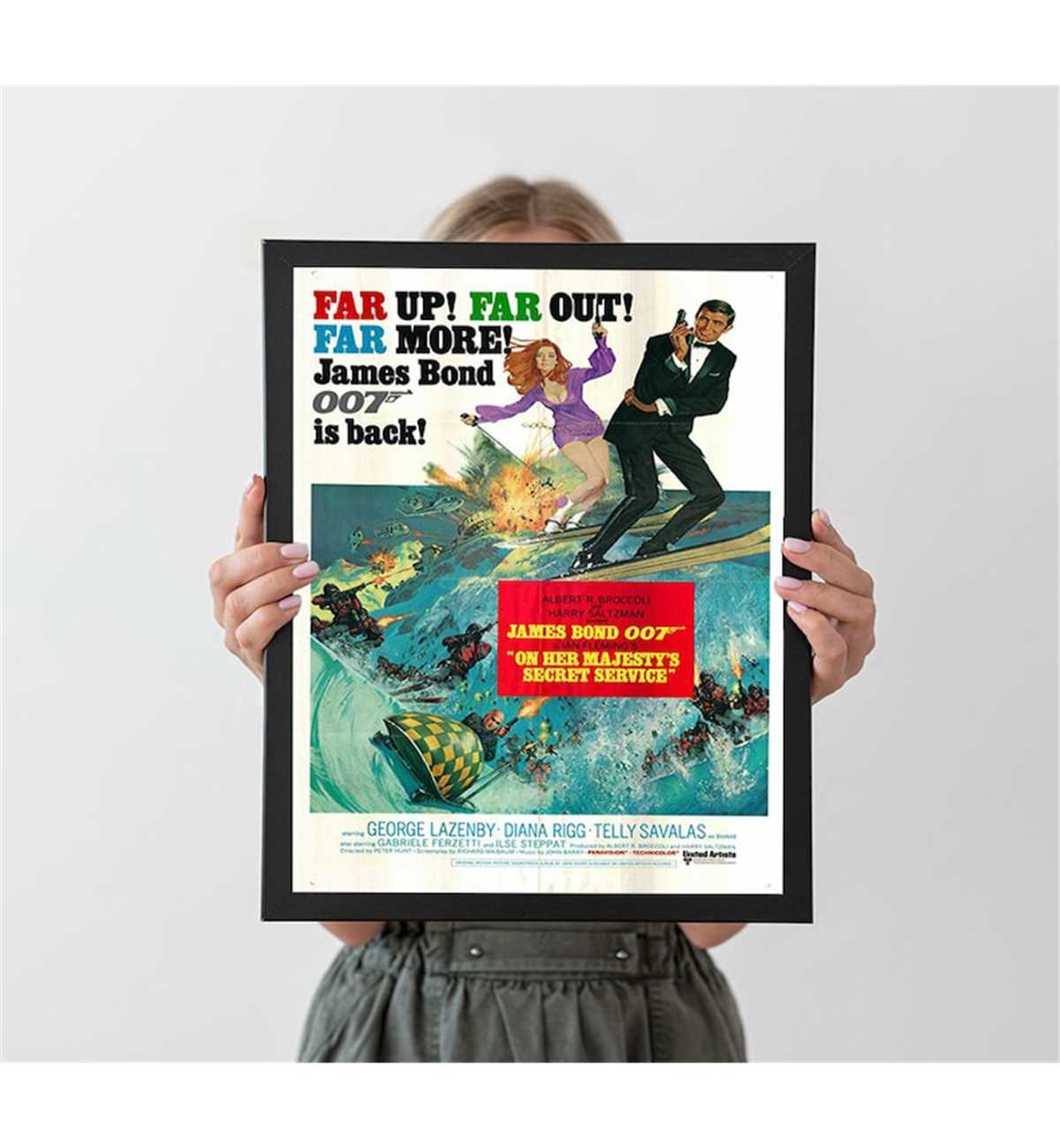 James Bond Majesty's Secret Service Poster, A4 A3 | Inspire Uplift