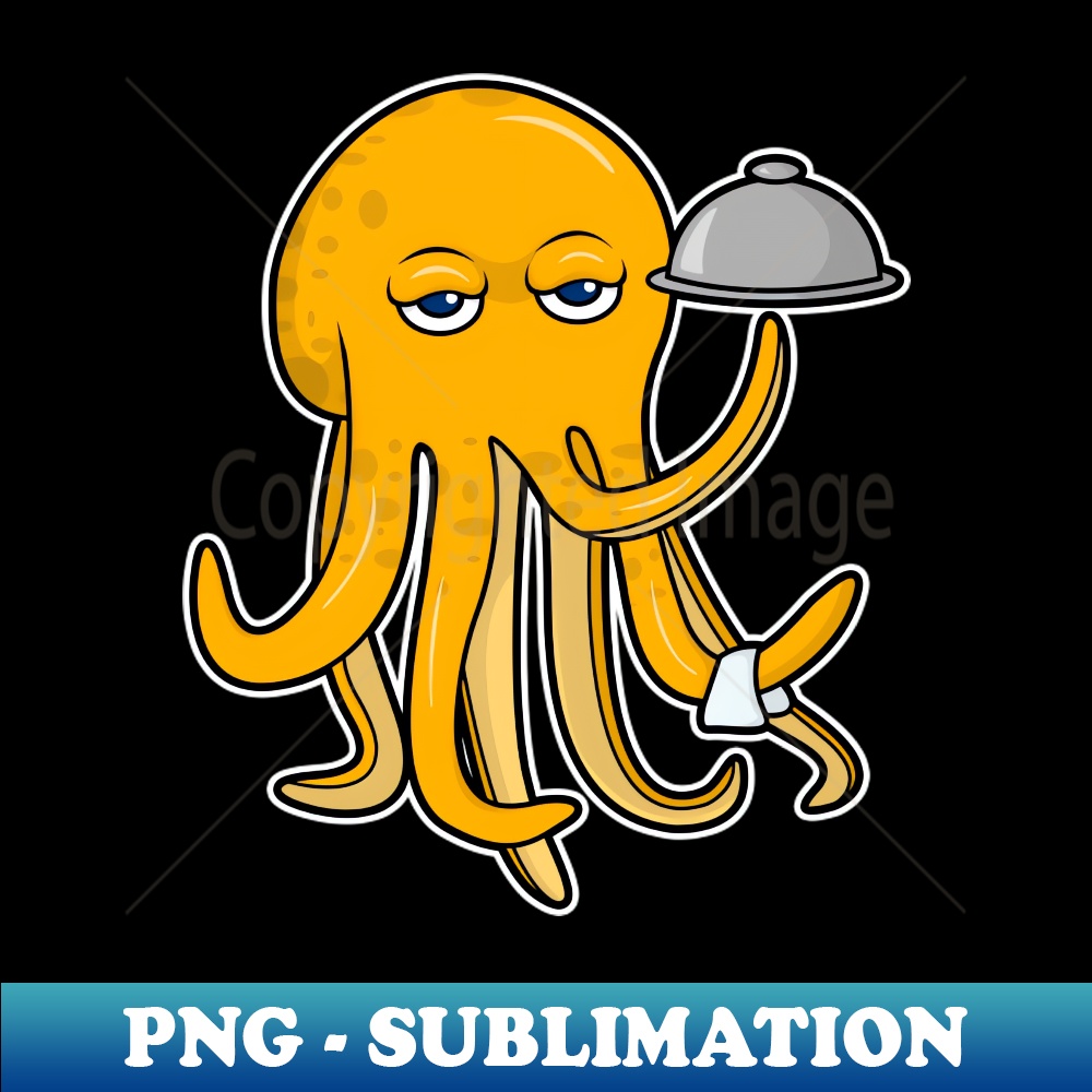 Octopus as Waiter with Platter Serving towel - Exclusive Su | Inspire ...