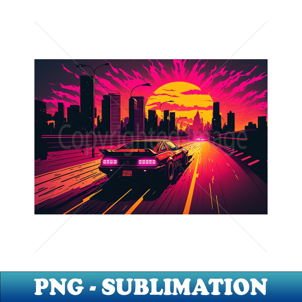 Synthwave Car - PNG Transparent Sublimation File - Spice Up - Inspire ...